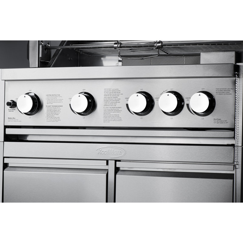 KoolMore 32 in. Outdoor Stainless-Steel Cabinet for Built-in BBQ Grill with 2 Drawers (KM-OKS ...